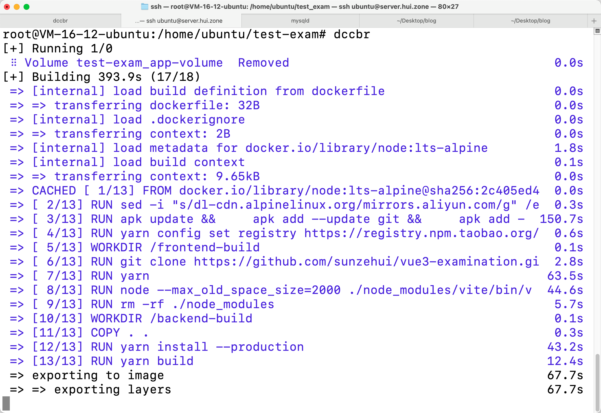 使用docker部署nodejsvue3项目 孙泽辉